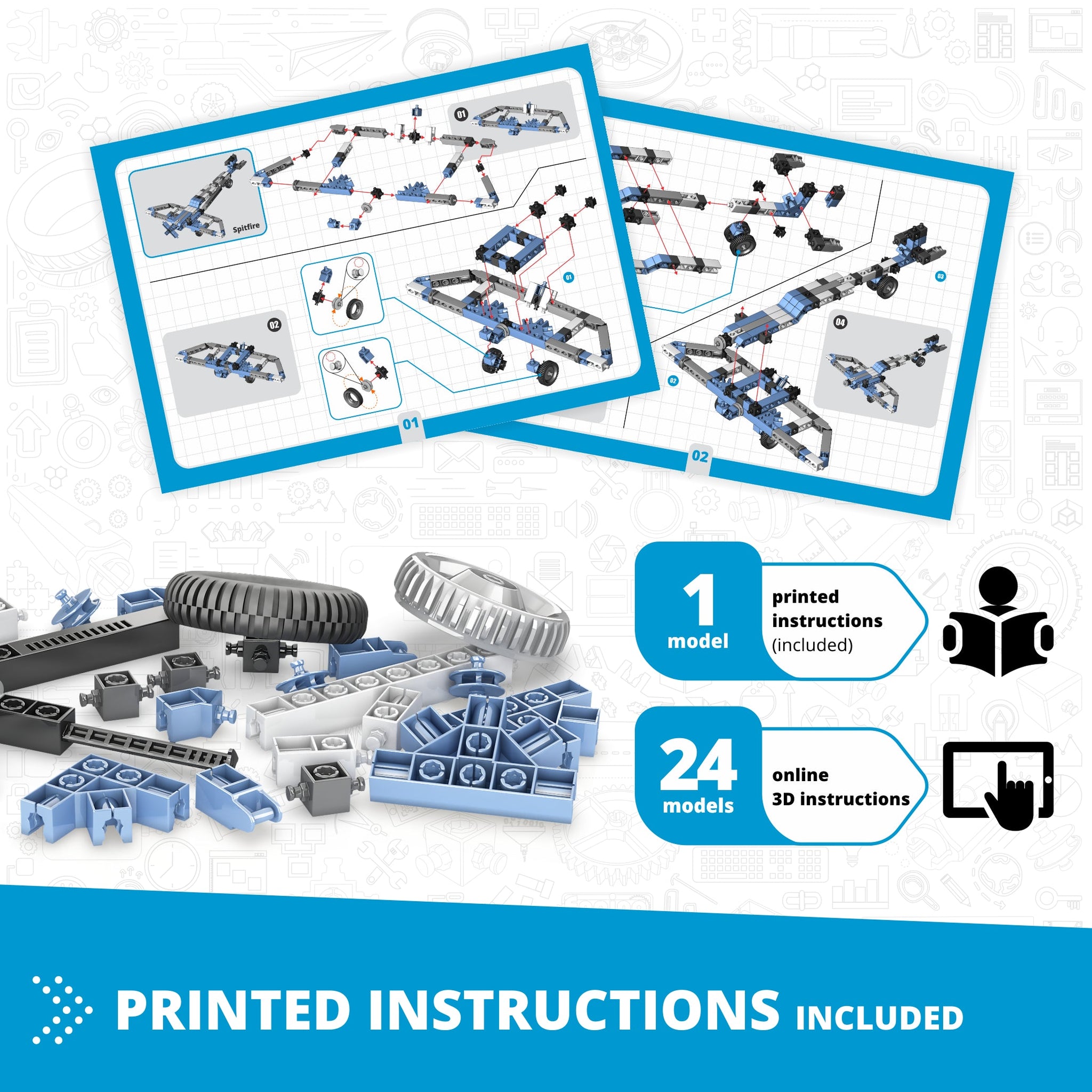 Engino Creative Builder: 25 Multimodel Set- STEM Engineering Toys for