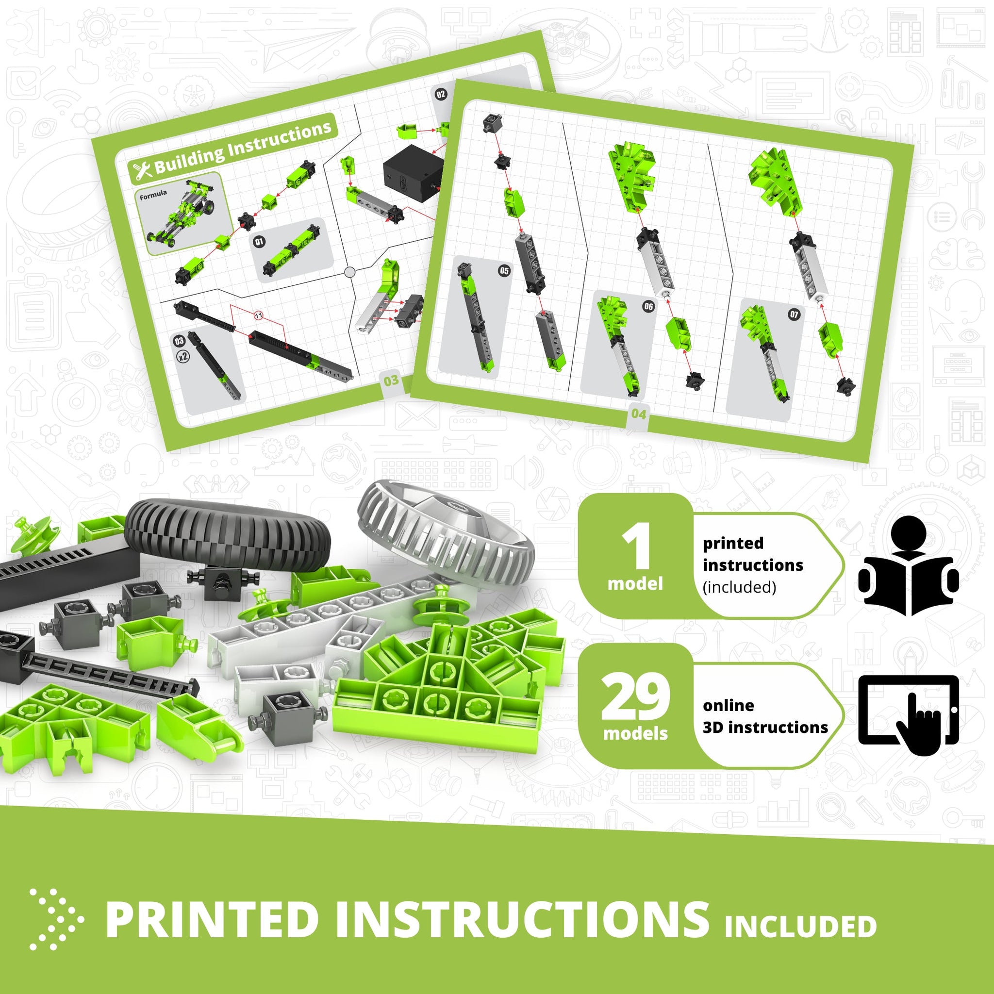 Engino Creative Builder: 30 Models Motorized Set- STEM Engineering Toy
